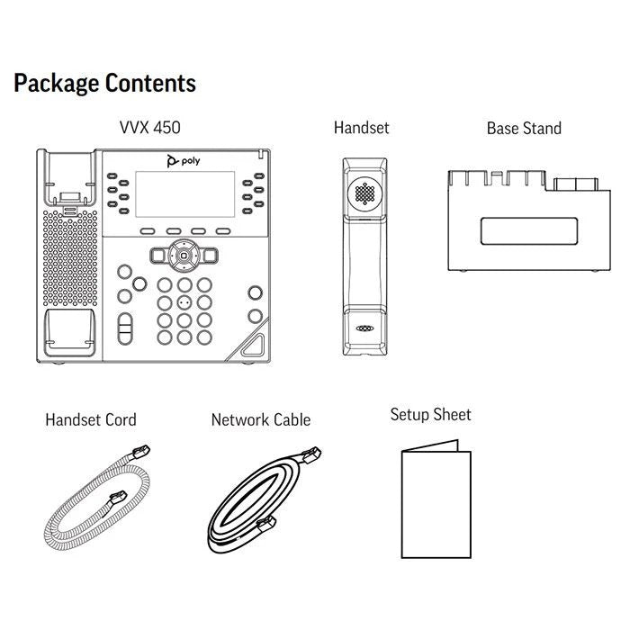 Polycom VVX 450 Gigabit IP Phone (2200-48840-025, 8B1L7AA#AC3) – Shop4Tele